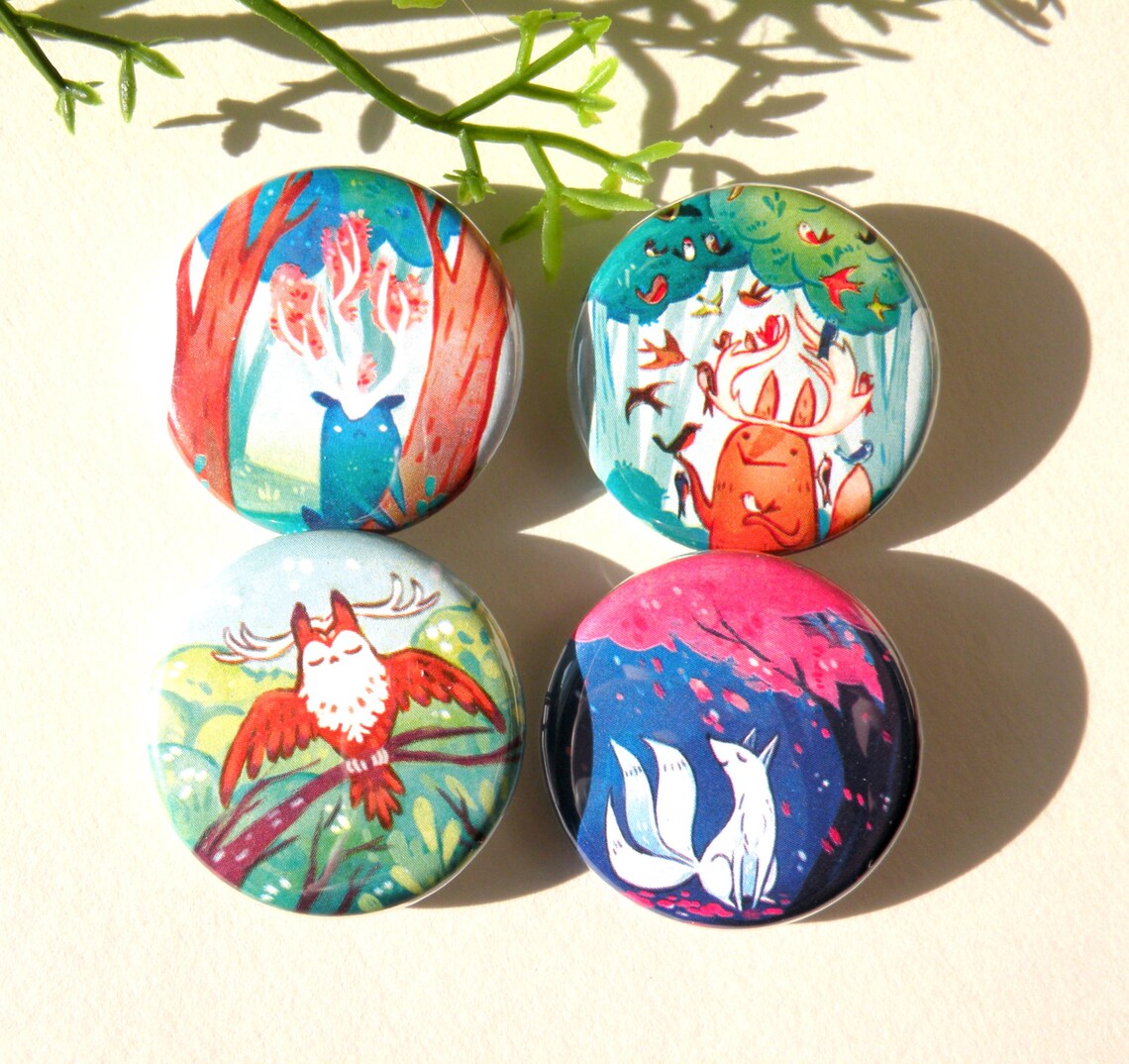 Forest Spirit Button Pack: Mythical Magical Spirits - Etsy