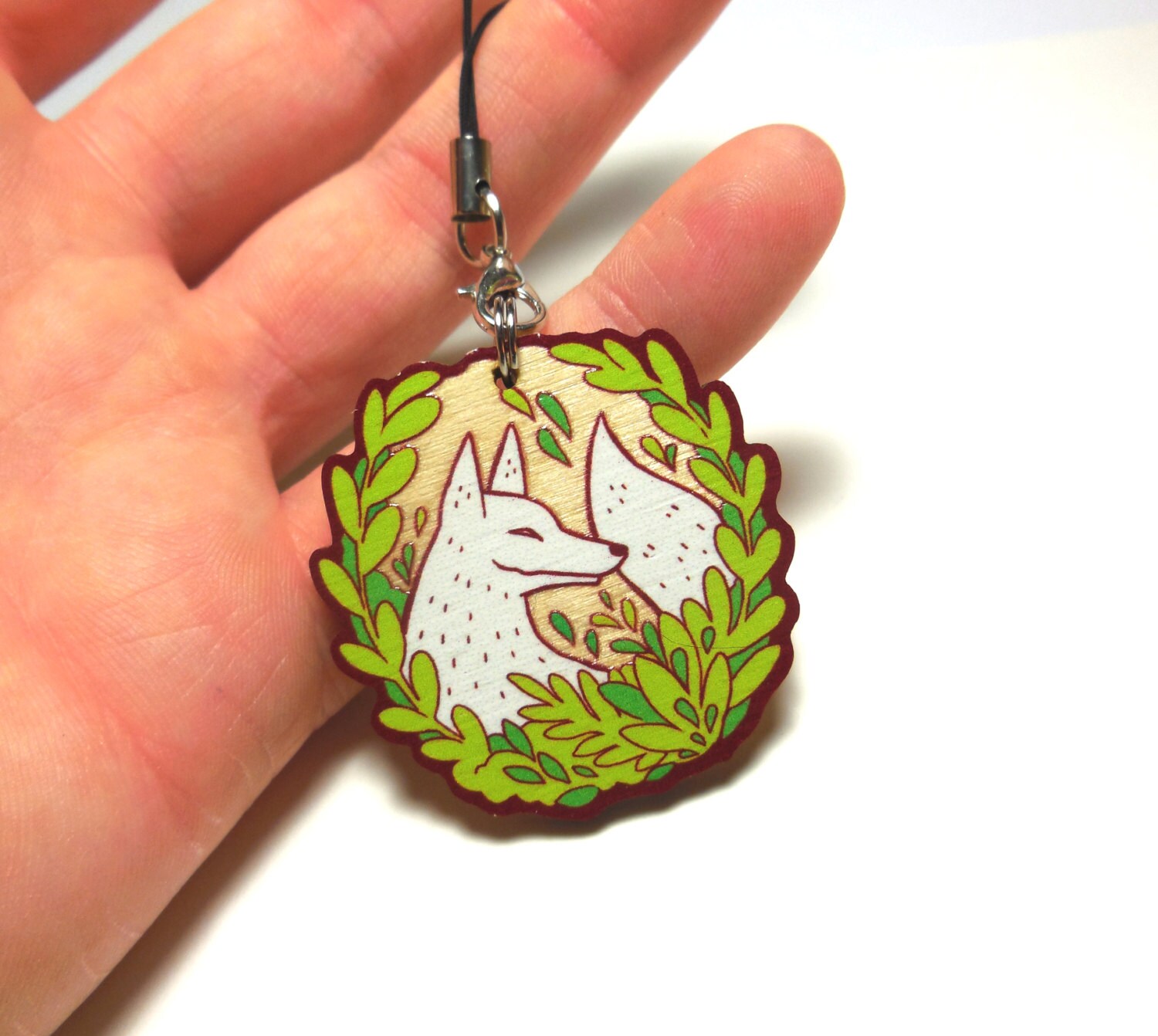 Wooden White Wolf Charm 1.5 Inch Charm Wolf Charm Keychain - Etsy