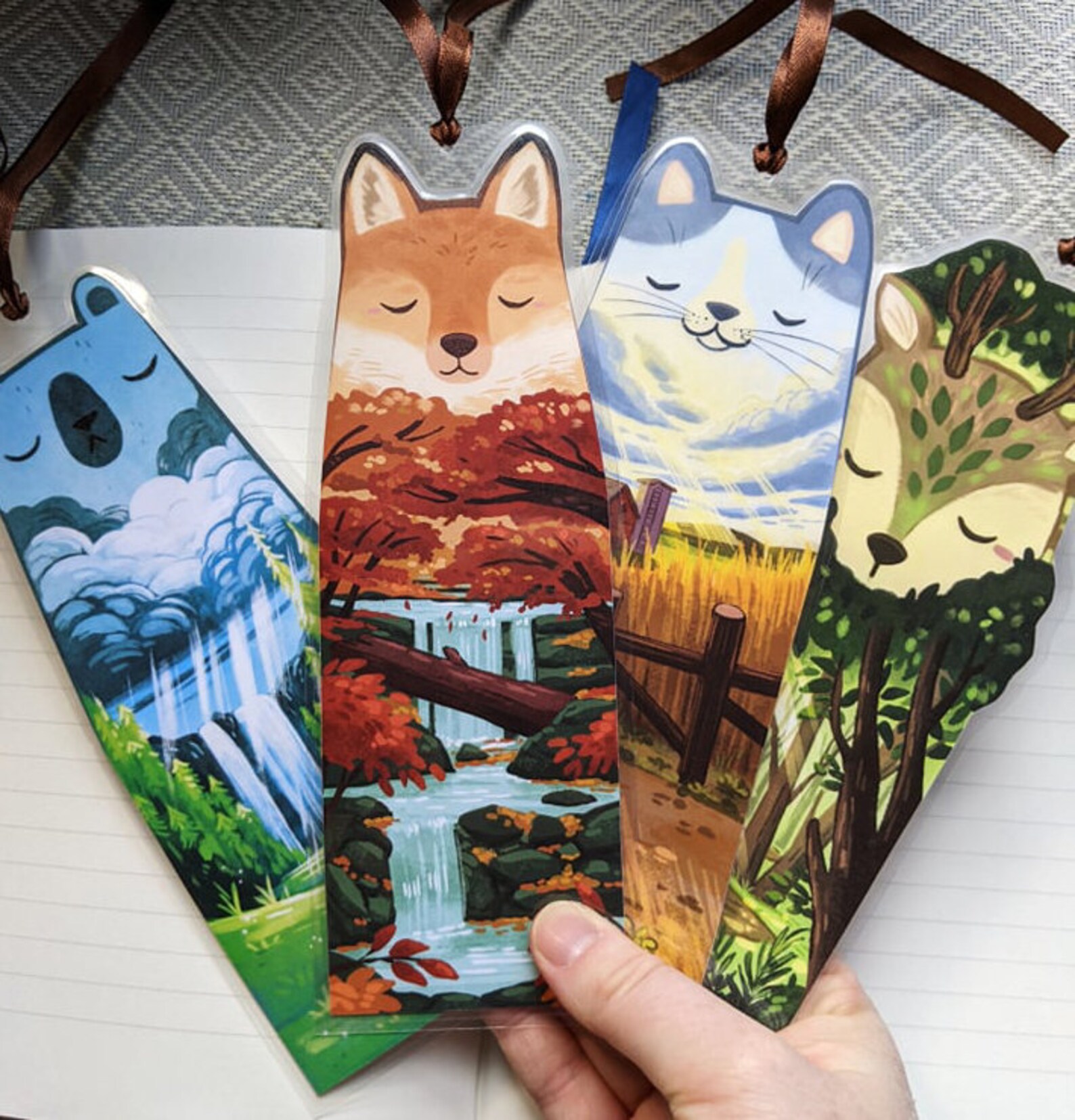 Nature Spirit Bookmark Set: Illustrated Bookmarks Unique | Etsy
