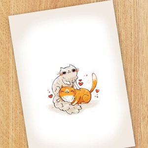 Cat Card Digital Download, Printable 5 by 7 Card, Cat Card - Etsy