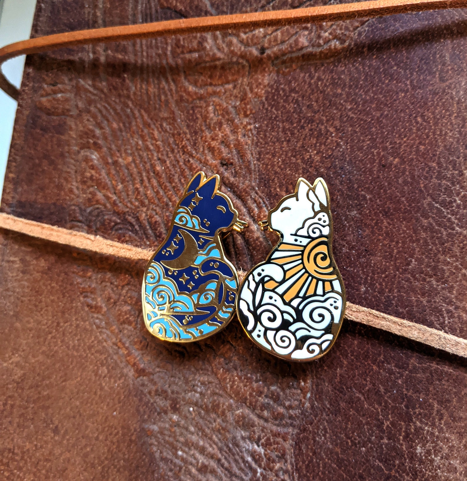 Sun & Moon Cat Enamel Pin Moon Cat Sun Cat Lapel Pin - Etsy