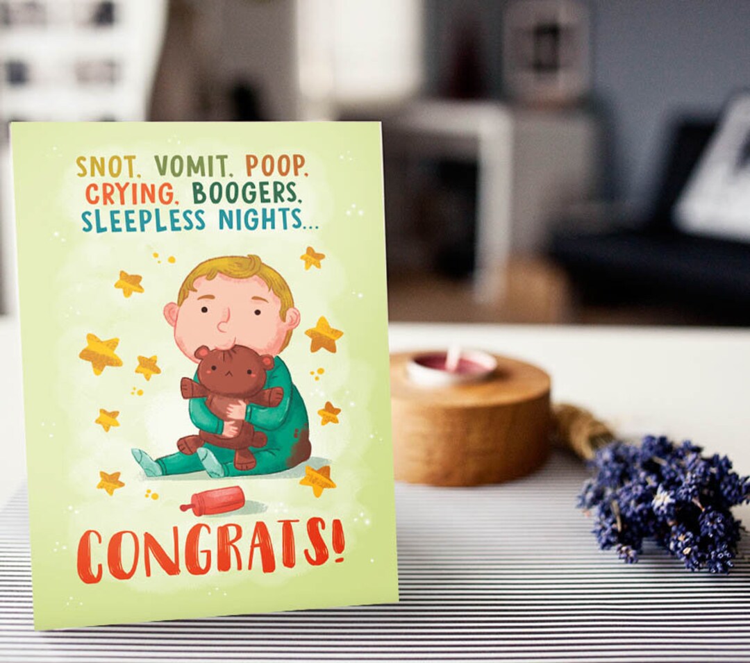Funny New Baby Card, Baby Shower Card, New Parents Card, Paper Goods ...