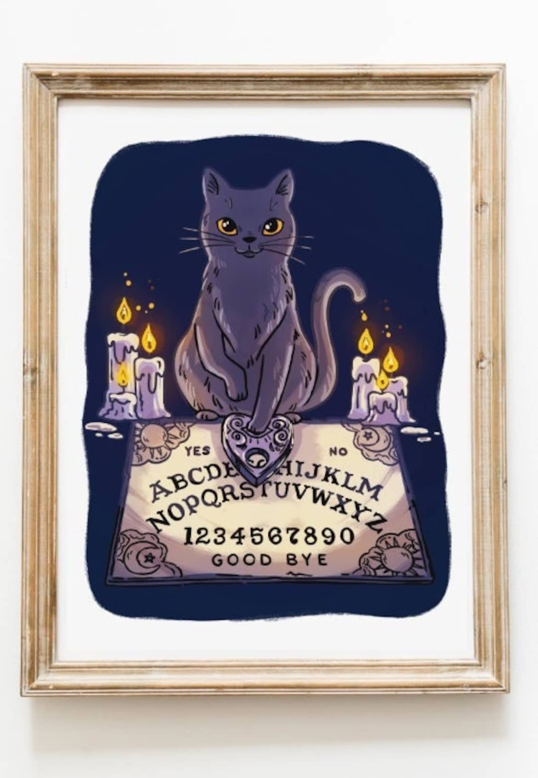 Ouija Board Black Cat Art Print, 8.5 by 11, Wall Art, Ghost, Ssdgm ...
