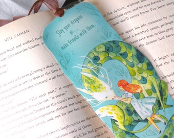 Sun & Moon Dragon Bookmarks Illustrated Bookmark Unique | Etsy