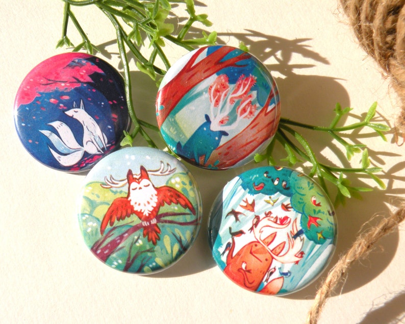 Forest Spirit Button Pack: Mythical Magical Spirits - Etsy