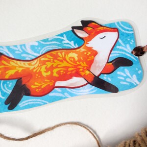 Running Fox Bookmark, Illustrated Bookmark, Unique Bookmarks - Etsy