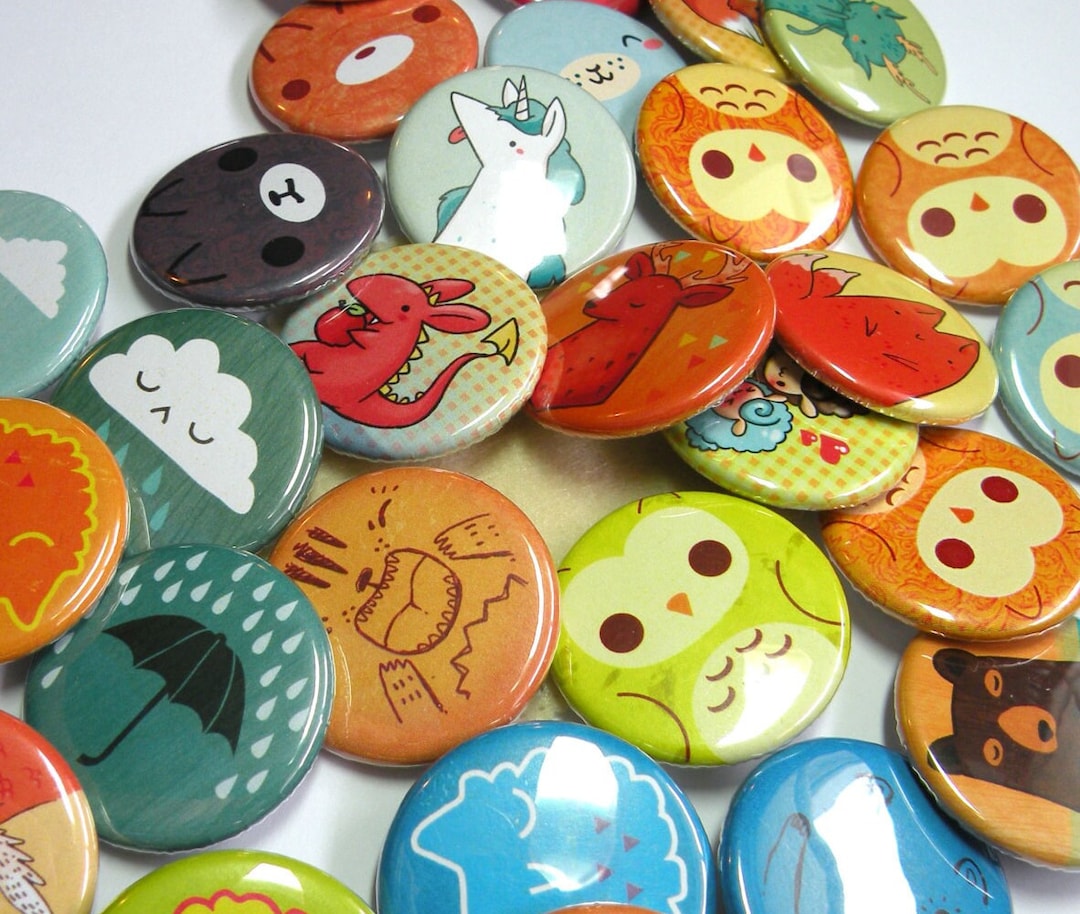 SURPRISE! Button Pack: Party Favours, Pin Back Buttons Packs, Badges ...