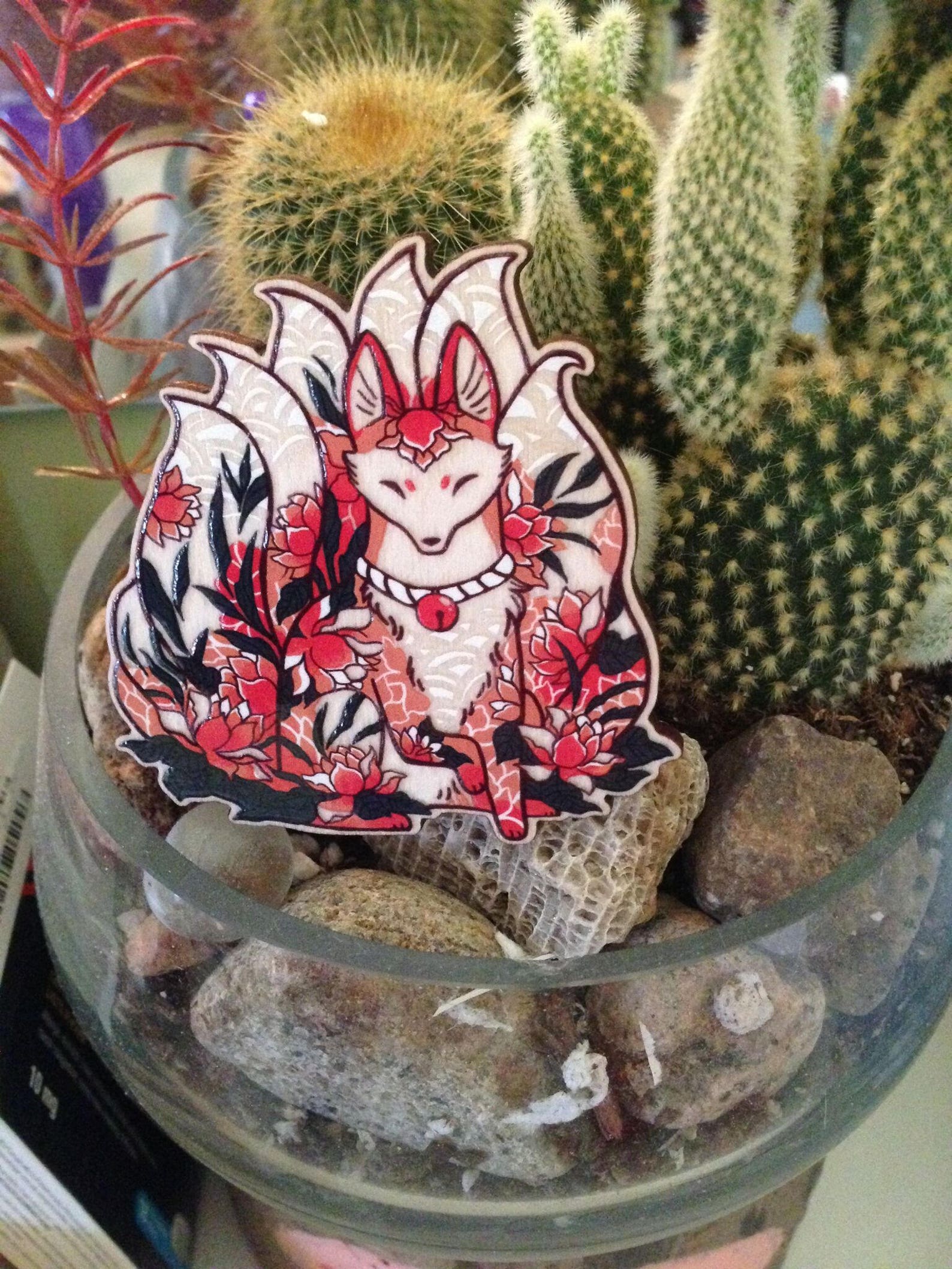 Fox Ninetails Pin. Fox Pin. Fox Brooch. Wood Brooch. Wood Pin. | Etsy