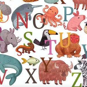 Animal Alphabet Print, ABC Print, Nursery Print, Nursery Wall Art ...