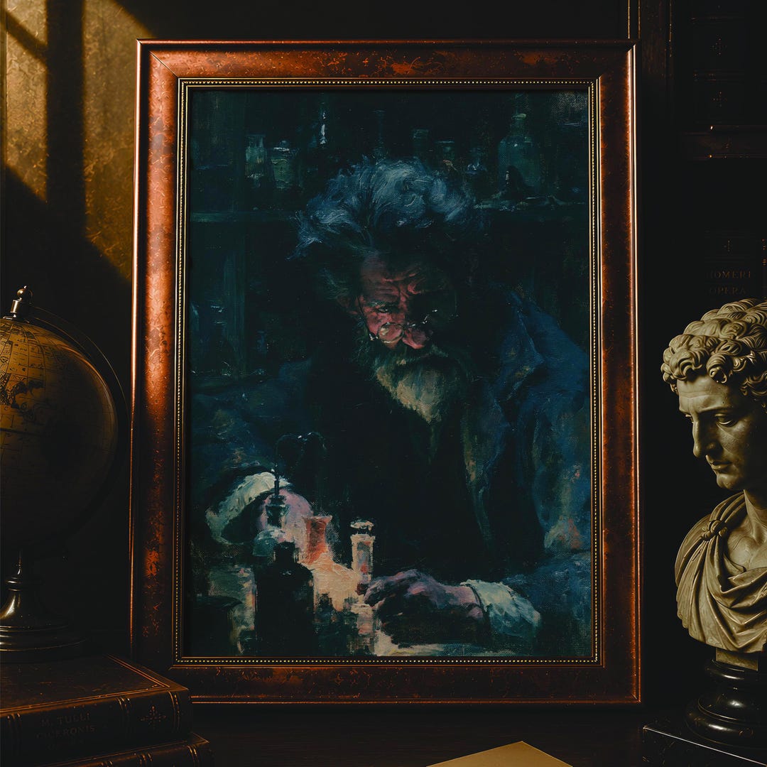 Gothic Laboratory Printable Art, Dark Academia Scientist Portrait ...