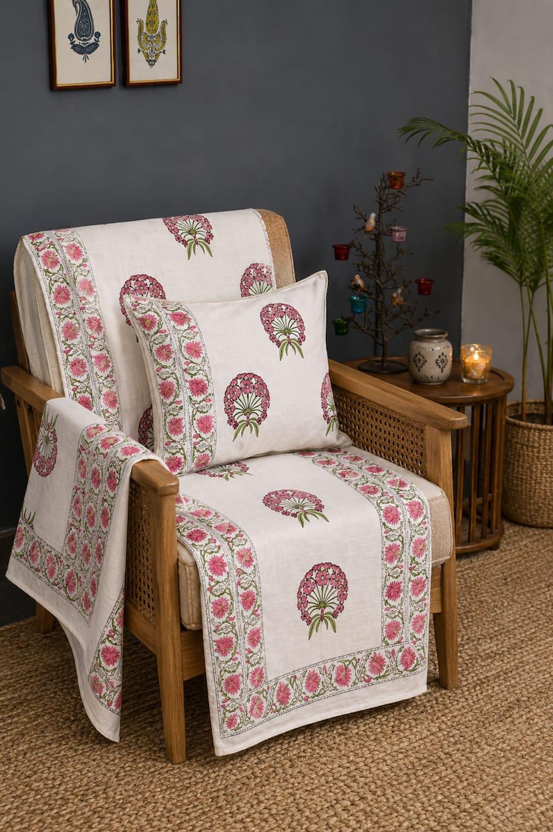 Premium Handloom Cotton Block Print Double Bedsheet - 100% Textured ...