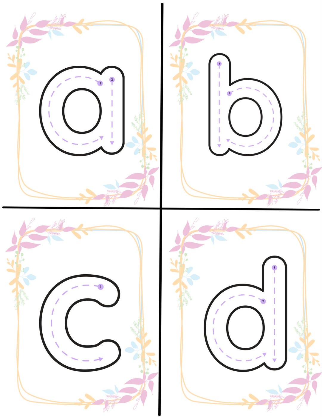 Printable Lower Case Letters Traceable Alphabet Preschool at Home ...