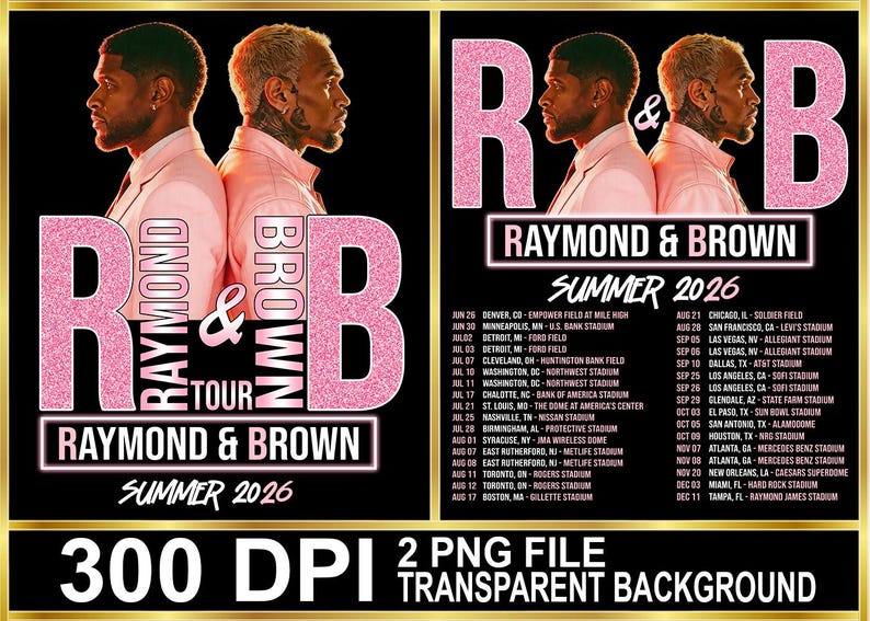 Raymond Usher and Brown R&B Tour 2026 PNG (digital Download) - Etsy
