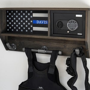 Police Duty Gear Rack - Vest Holder - Thin Blue Line Warrior Rack ...