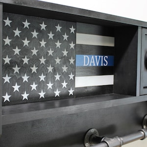 Police Duty Gear Rack Vest Holder Thin Blue Line Warrior Rack Wall ...