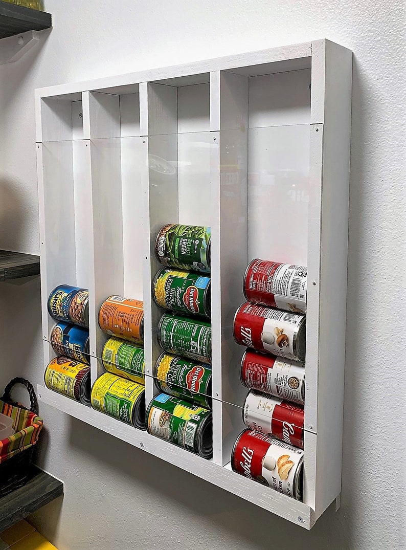 Wall Mounted Canned Food Dispenser - 28 Can - Clear Acrylic Cover - Etsy