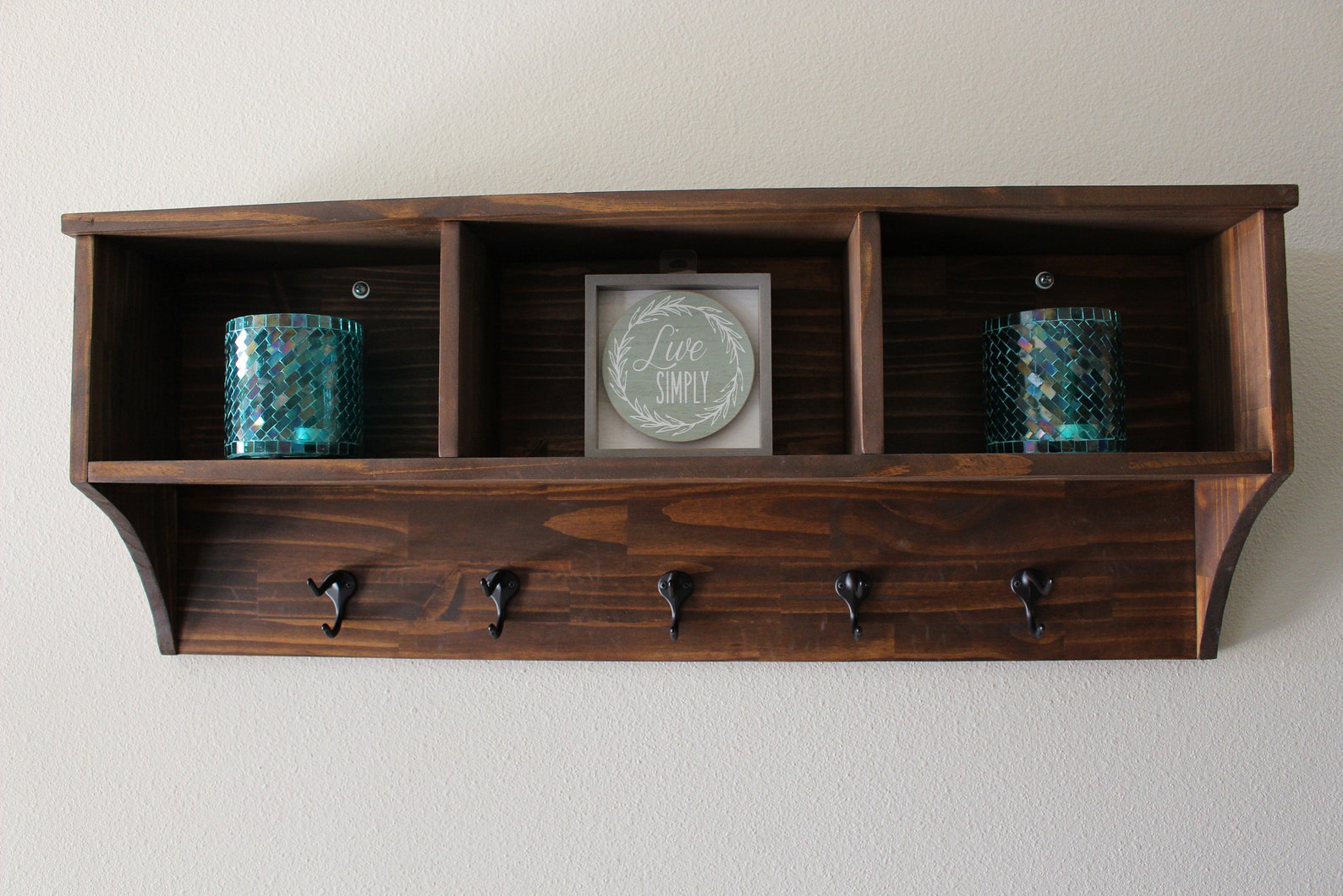 Rustic Farmhouse Entryway Coat Rack Wall Shelf - Etsy