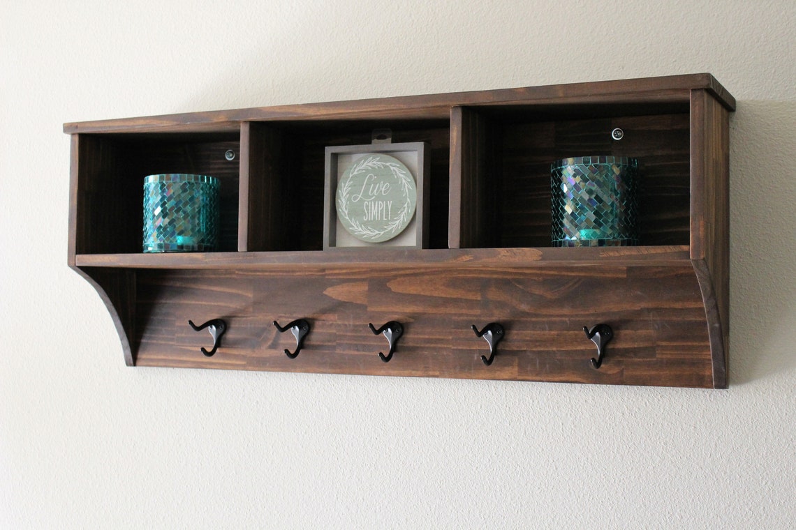 Rustic Farmhouse Entryway Coat Rack Wall Shelf - Etsy