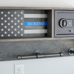 Police Duty Gear Rack - Vest Holder - Thin Blue Line Warrior Rack ...