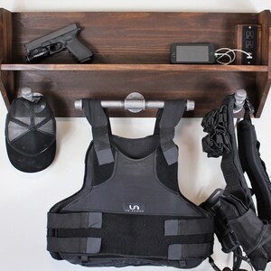 Thin Blue Line Duty Gear Rack: Tactical Organizer With USB Power Strip ...