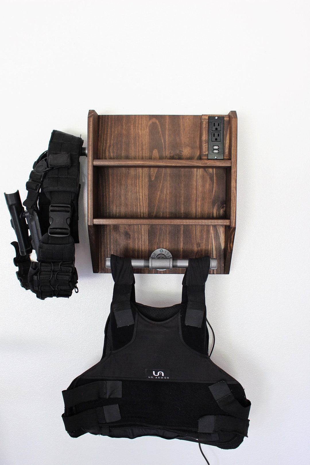 Compact Duty and Tactical Gear Rack With Usb/120v Power Strip - Etsy