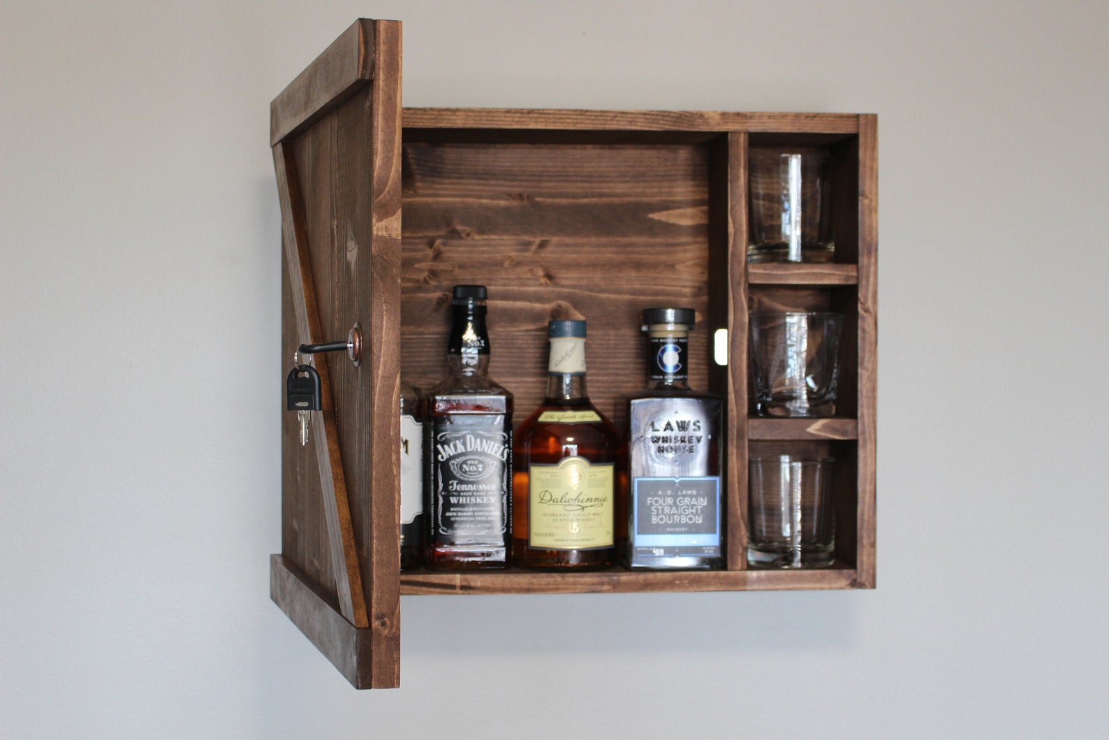 Mini Barn Door Wooden Bar Liquor Cabinet With Lock - Etsy