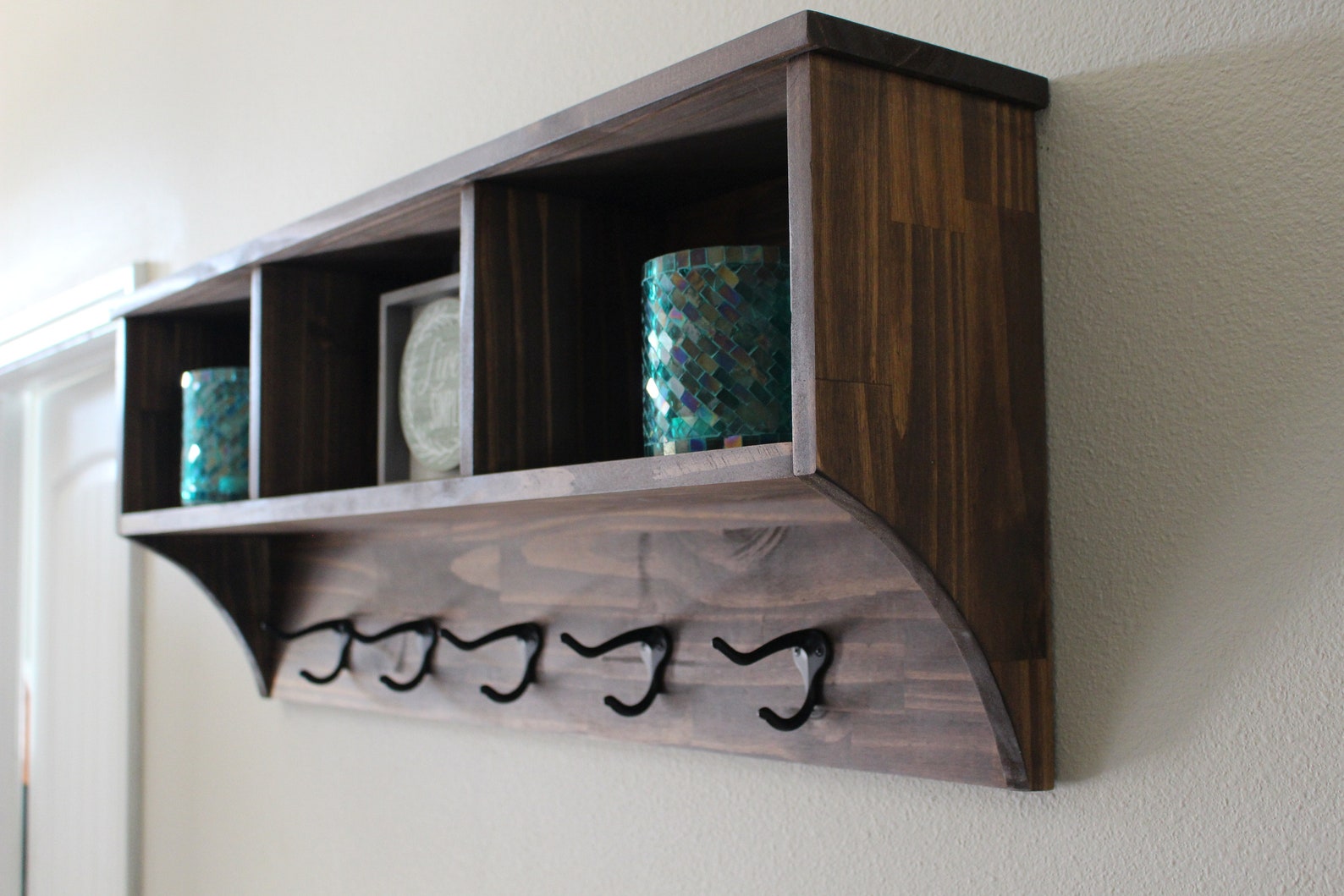 Rustic Farmhouse Entryway Coat Rack Wall Shelf - Etsy