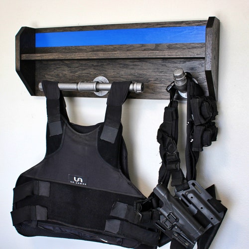 Wall Mounted Duty and Tactical Gear Rack Thin Blue Line - Etsy Canada