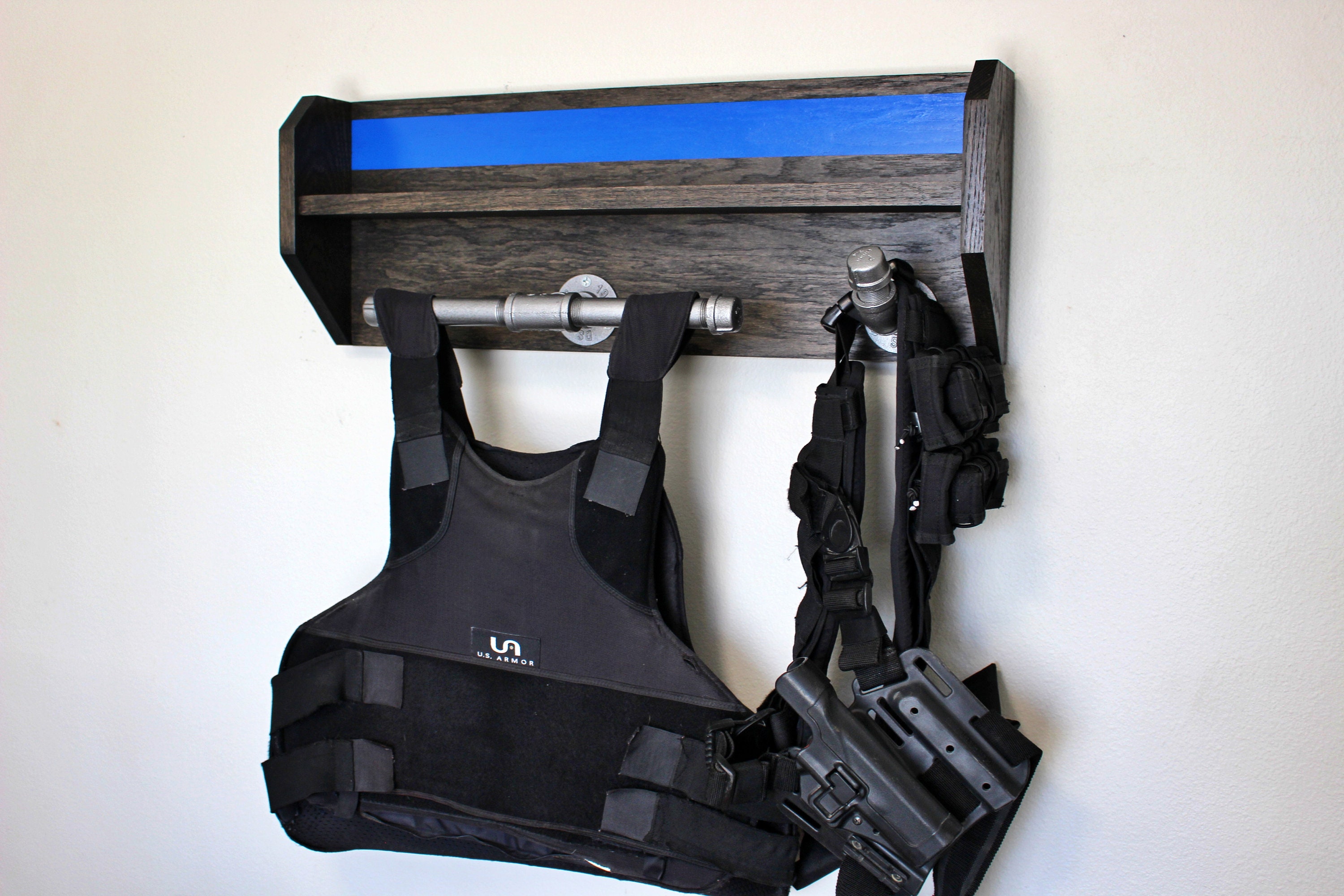 Wall Mounted Duty and Tactical Gear Rack Thin Blue Line - Etsy Canada
