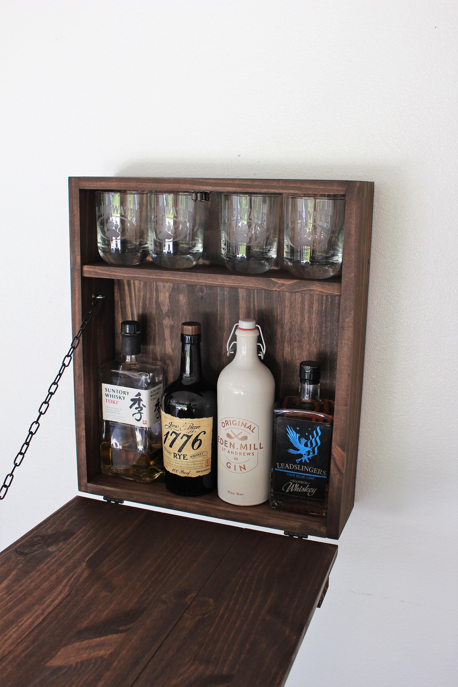 Mini Barn Door Wooden Murphy Bar Liquor Cabinet - Etsy