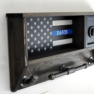 Police Duty Gear Rack - Vest Holder - Thin Blue Line Warrior Rack ...