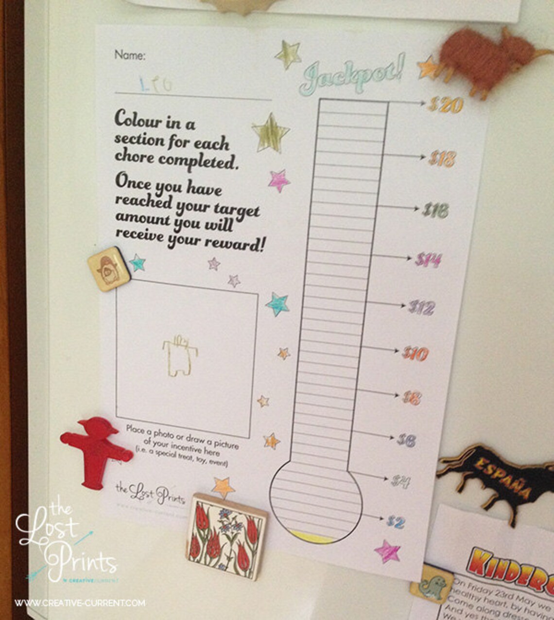 Kids Incentive Chart Printable - Colour in Yourself - Reward Chart for ...