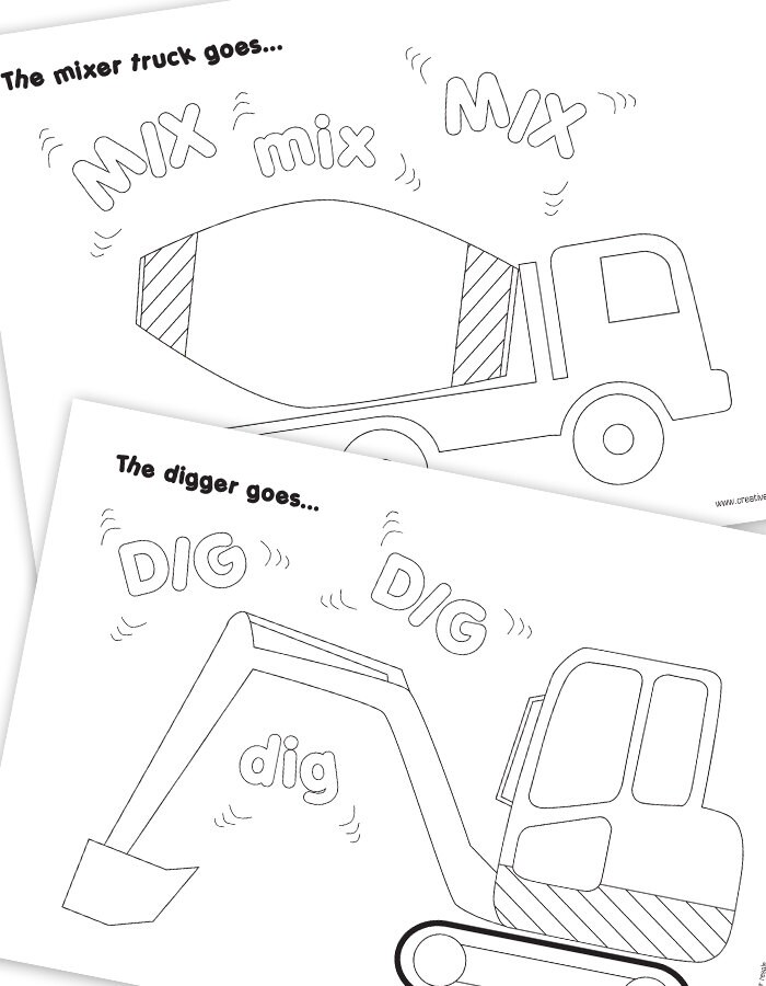 Construction Vehicle Colouring Pages Construction Party | Etsy