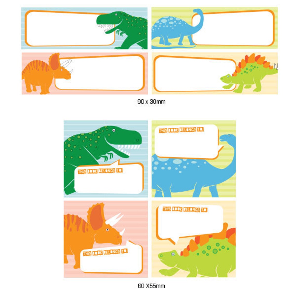 Dino-Mite Book Label Printables Dinosaur School Labels | Etsy