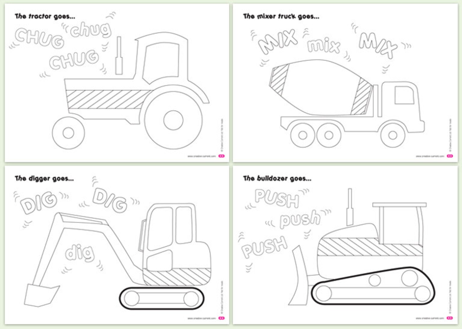 Construction Vehicle Colouring Pages Construction Party | Etsy