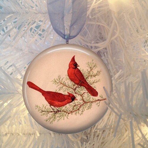 Christmas Tree Ornament Cardinal Bird Felt Decor Christmas - Etsy