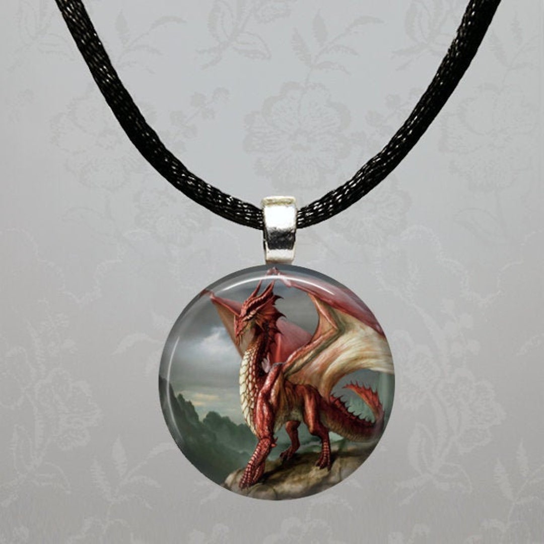 Interchangeable Magnetic Dragon 5 Burgundy Pendant Necklace - Etsy