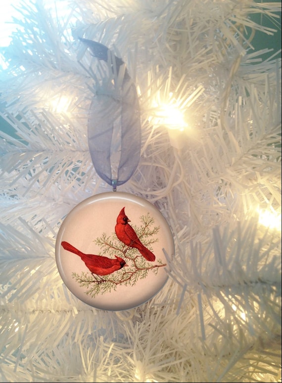 Red Cardinal Bird 7 Christmas Tree Ornament - Etsy