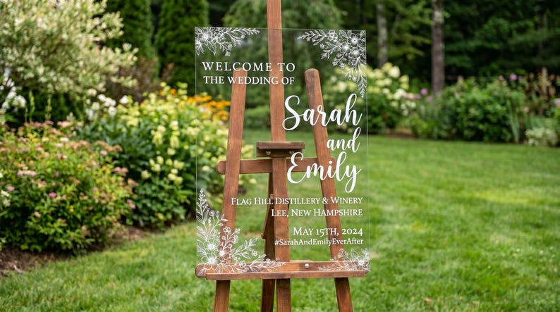 Custom Frosted Acrylic Sign, Wedding Sign, Personalized Welcome Plaque ...