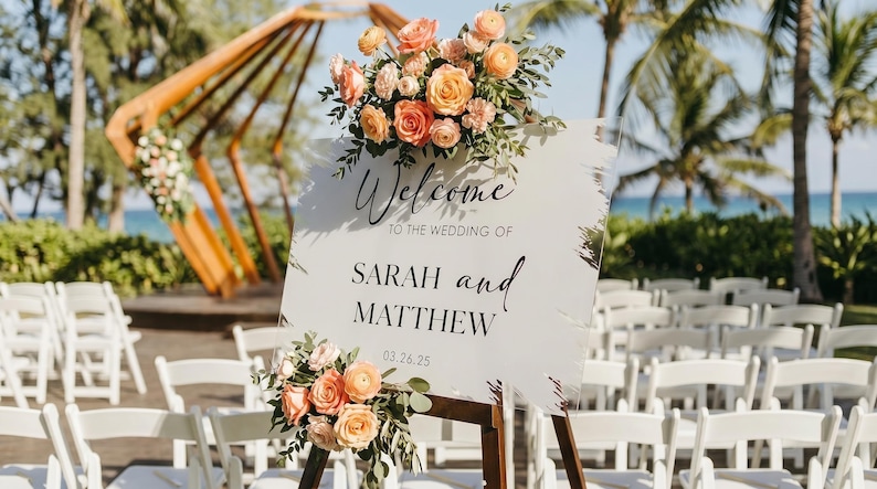 Custom Frosted Acrylic Sign, Wedding Sign, Personalized Welcome Plaque ...