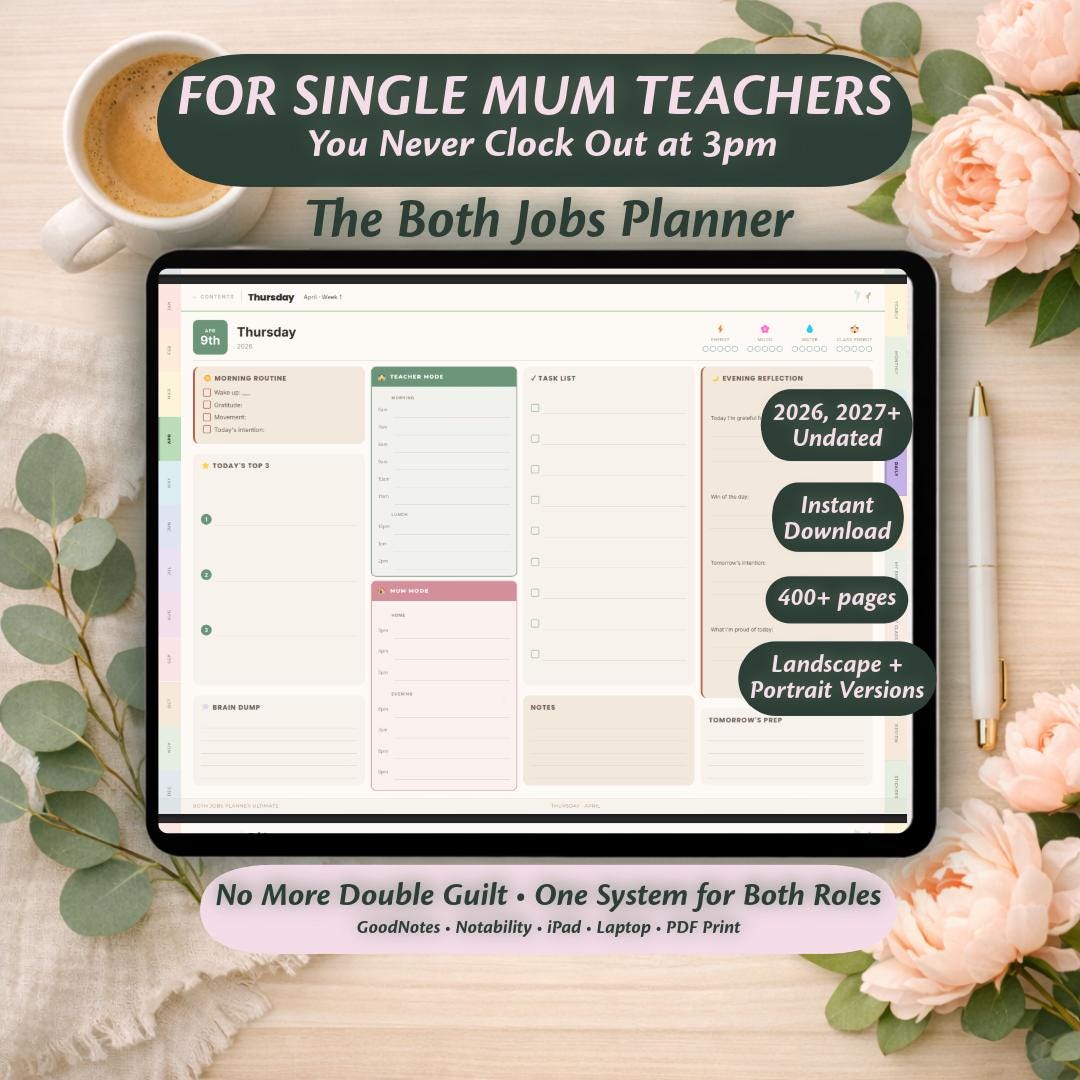 2026 2027 Single Mum Teacher Planner | Both Jobs Digital Planner ...