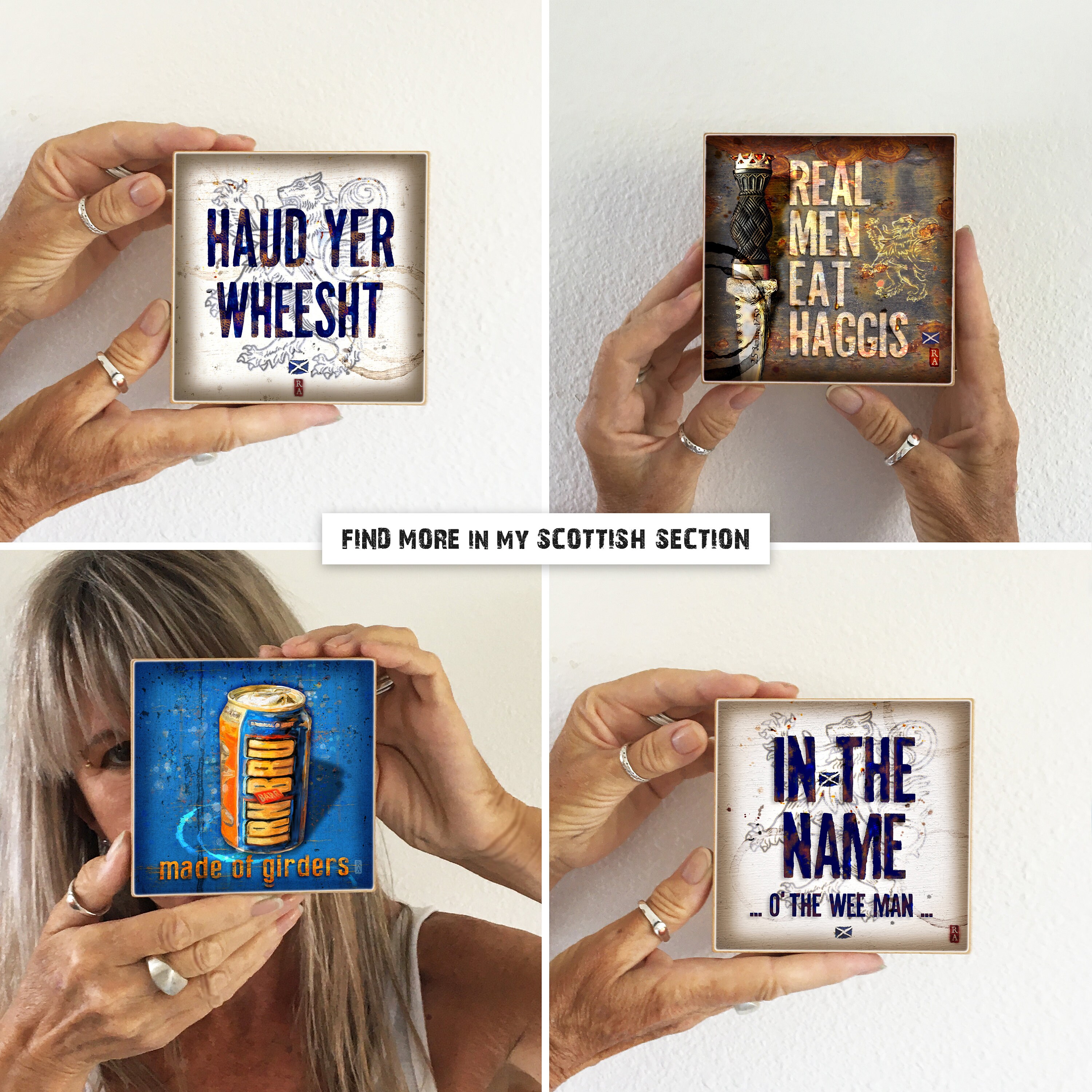 Haud Yer Wheesht Scottish Art Tile 5 X 5 by Scottish Artist | Etsy