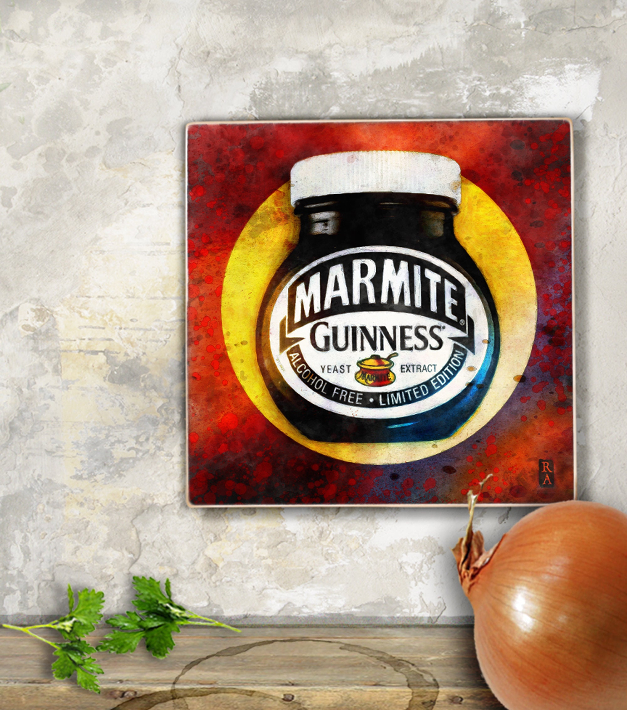 Marmite Guinness Scottish Irish Australian 5x5 Art Tile Wood Block - Etsy