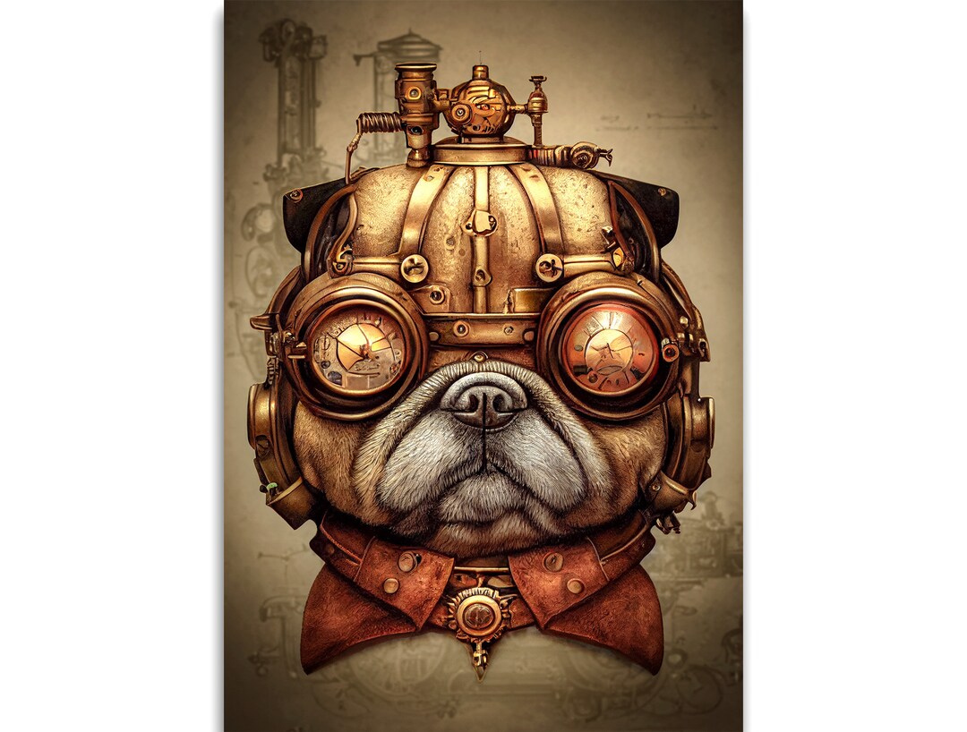 A3 Fine Art Print, Steampunk Pug, Unframed , Ideal Gift for Dog Lover ...