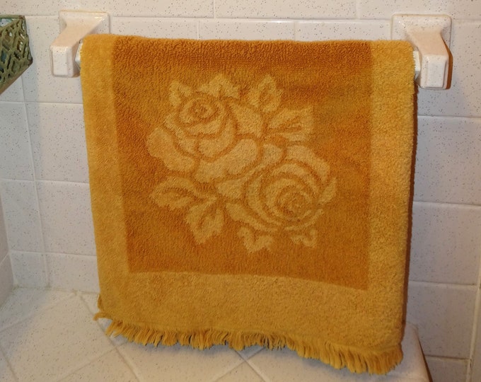 Vintage Sears Mustard Yellow Roses Reversible Hand Towel - Etsy