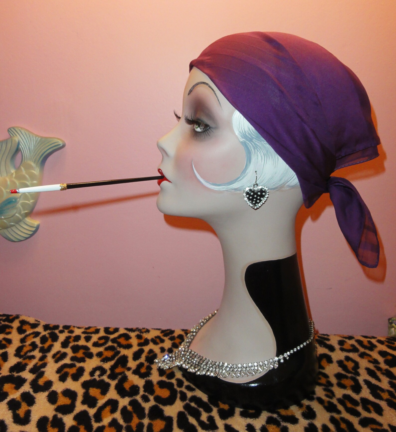 Vintage Purple Plaid Scarf Pinup Retro Rockabilly Scarve - Etsy