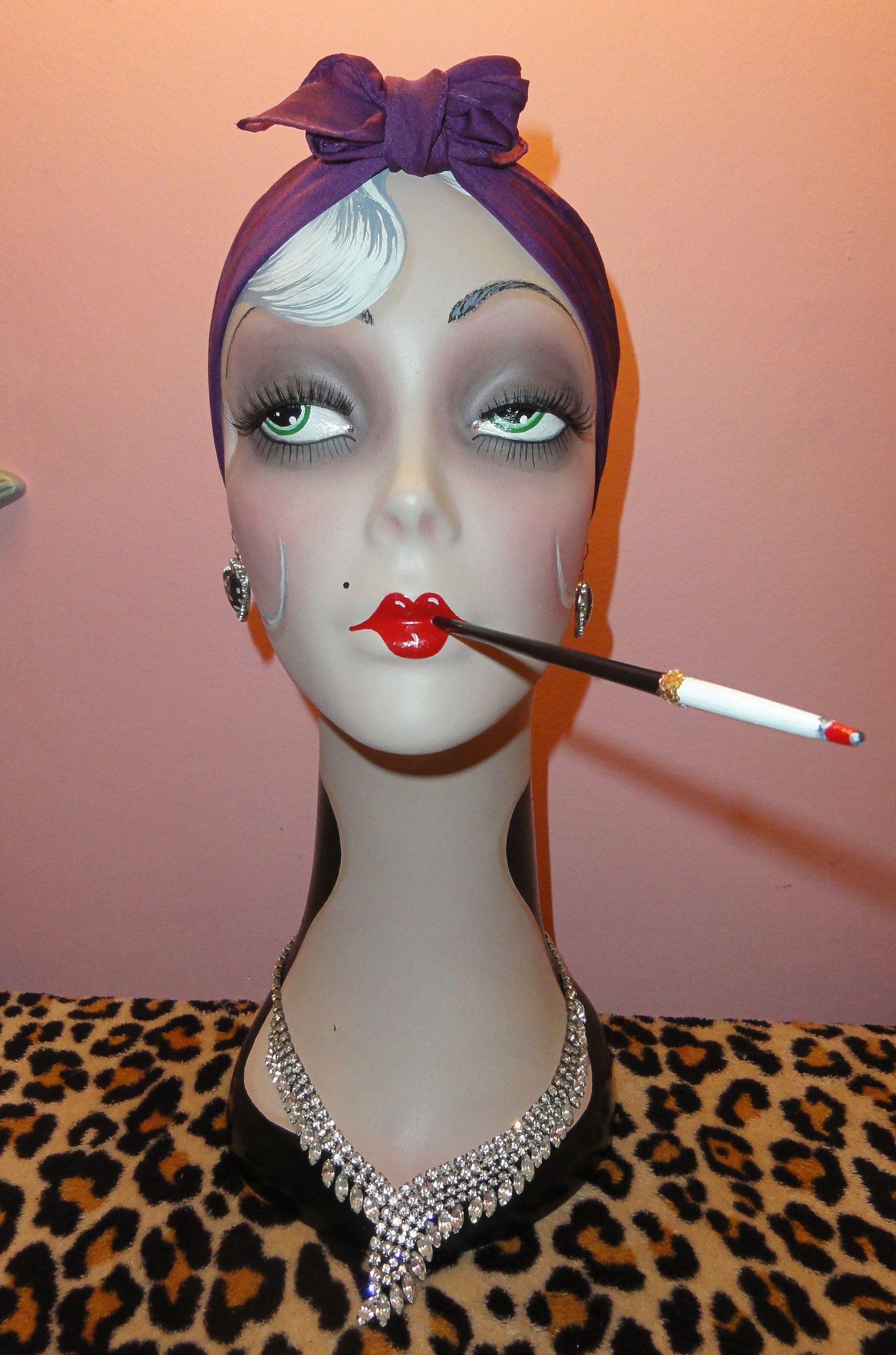 Vintage Purple Plaid Scarf Pinup Retro Rockabilly Scarve - Etsy