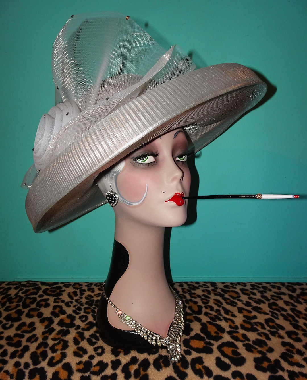 Vintage Silver Church Hat W/ Mesh Bow - Etsy