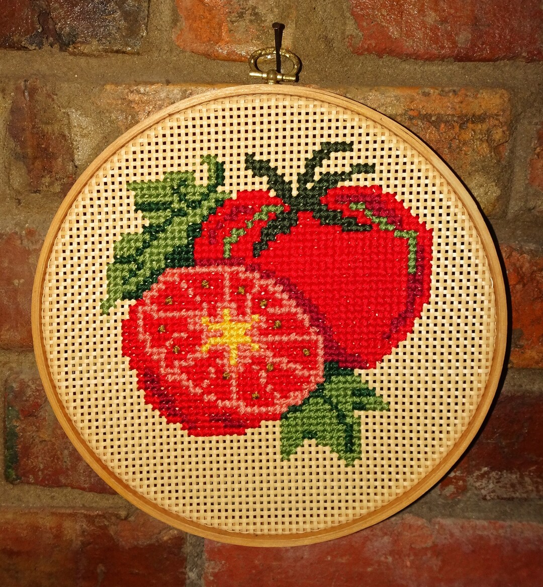 Vintage Needlepoint Hoop Art Tomatoes - Etsy