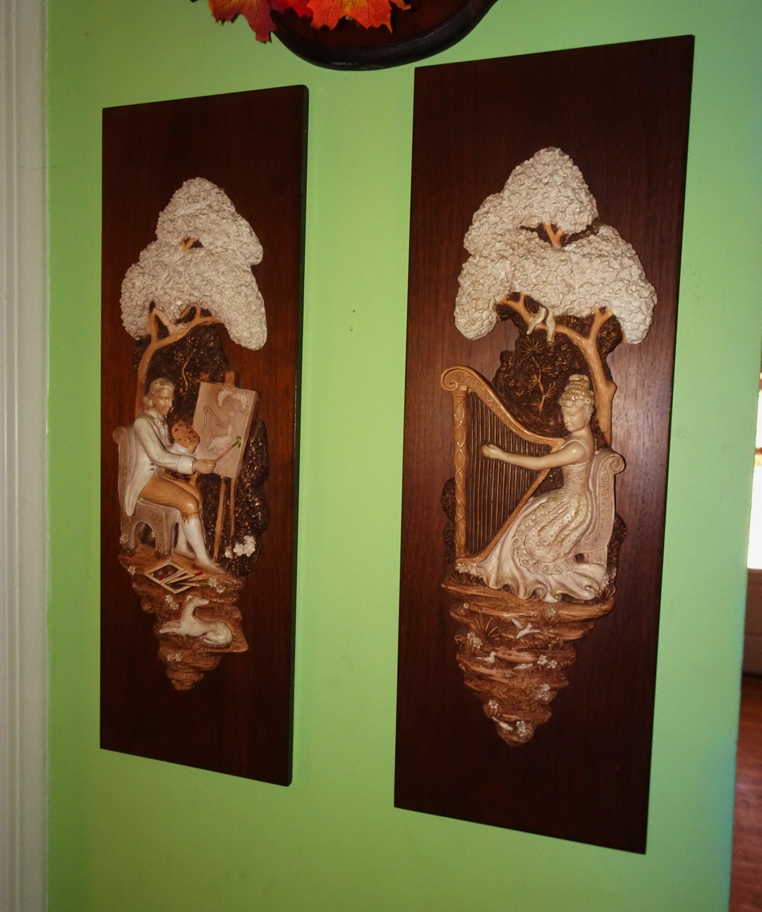 Vintage Girotti Sculptured Art Wall Hanging Plaques Man - Etsy